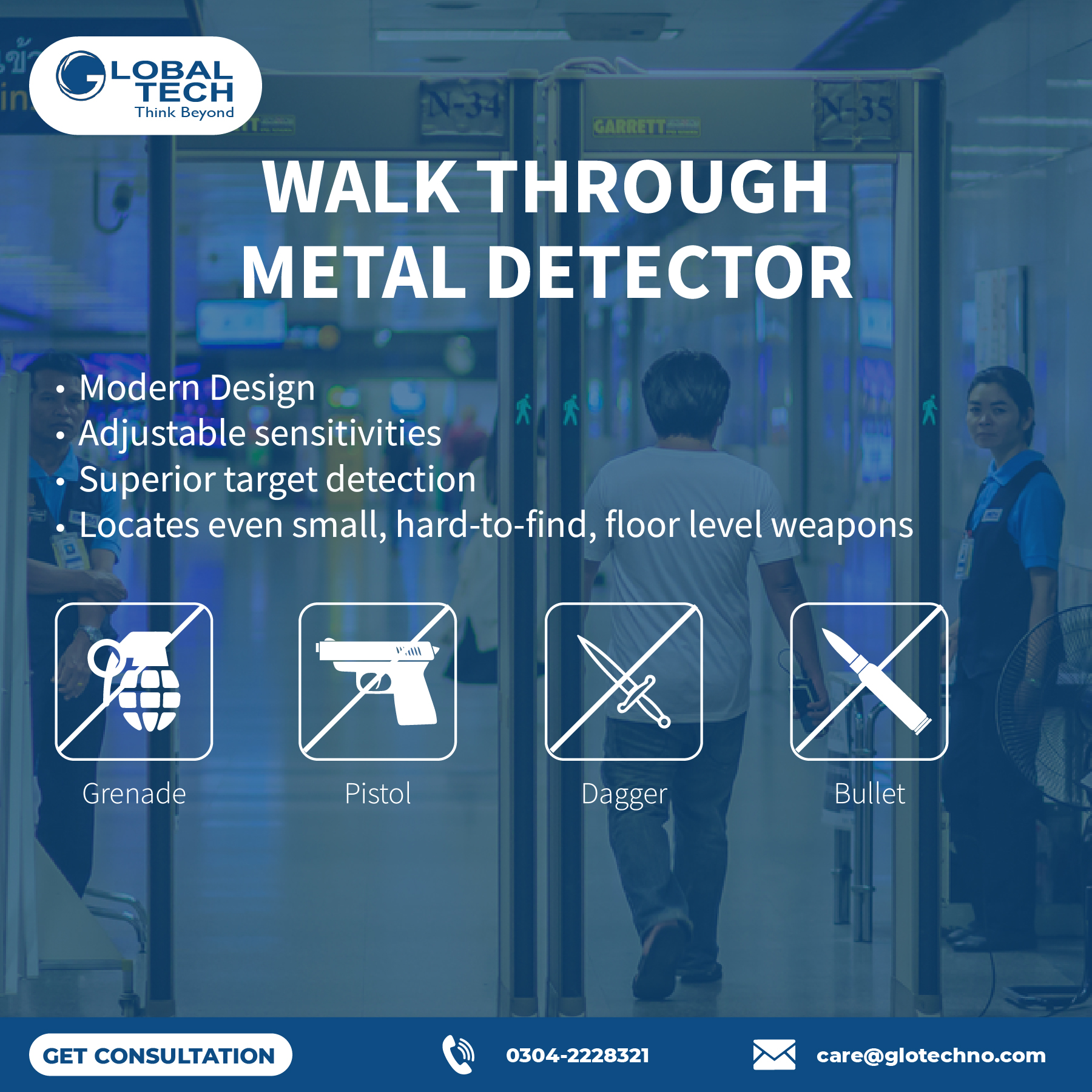 Walk Through Gate Metal Detector Cutting-Edge Technology - Global Tech